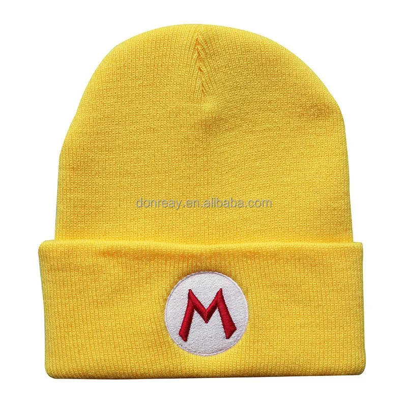 Cartoon Anime Super Mario Embroidery Knitted Cap Head Warm Cap Hip-hop ...