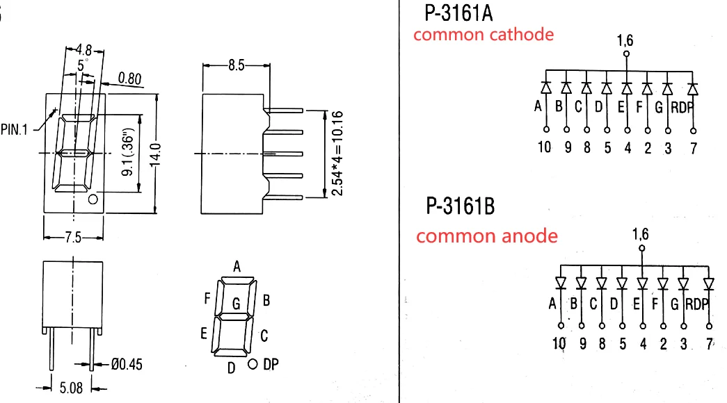 KEM-5611-BB 7 Segment Display - Bright Blue LED Digital