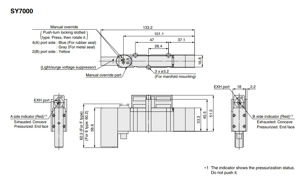 SMC 5-Port Solenoid Valve/Plug-in Type SY3000/5000/7000 SY5100-5U1-NA ...