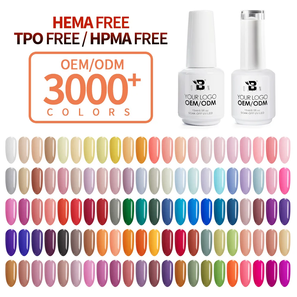 Bozlin Tpo Hema Hpma Free 3000 Colors Non Toxic Semi Permanent Soak Off Varnish Nail Polish Nail ...