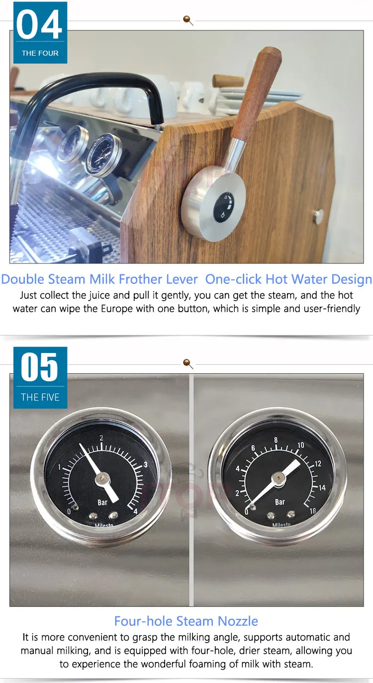 Italian Semi-automatic Coffee Machine PID Control 10L Steam Boiler ...