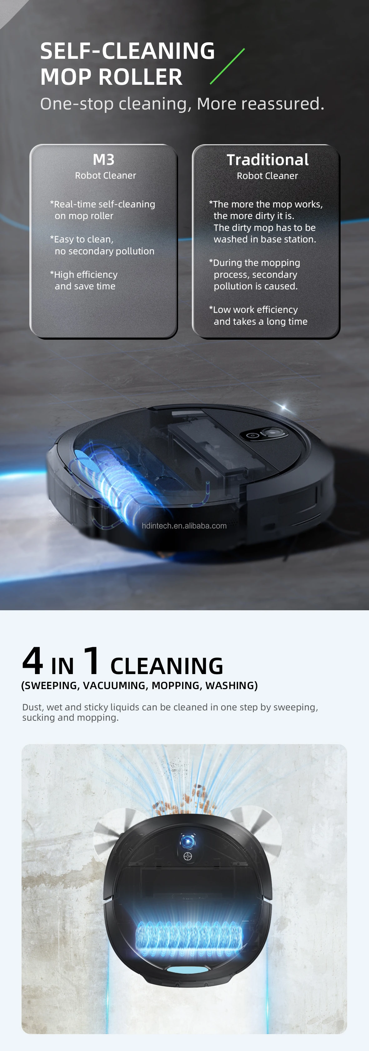 Self Emptying Self Mopping Laser Vacuum Sweeper Robotic Wet Dry Sweep ...