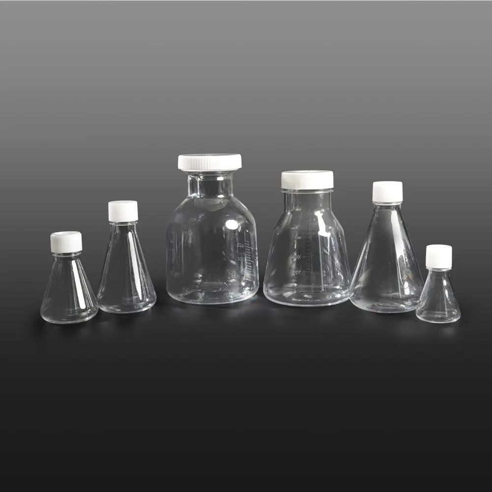PC Flat Bottom Conical Sterile Flask Laboratory Triangular Erlenmeyer ...