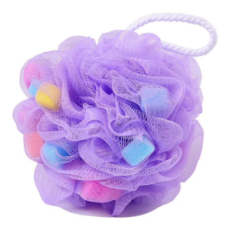Custom PE Mesh Material Exfoliating Sponge Ball Body Shower Scrub ...