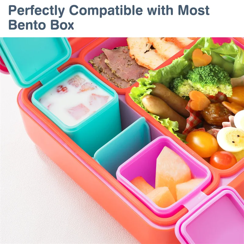 Food Grade Silicone Leakproof Dips Containers Bento Box Compatible ...