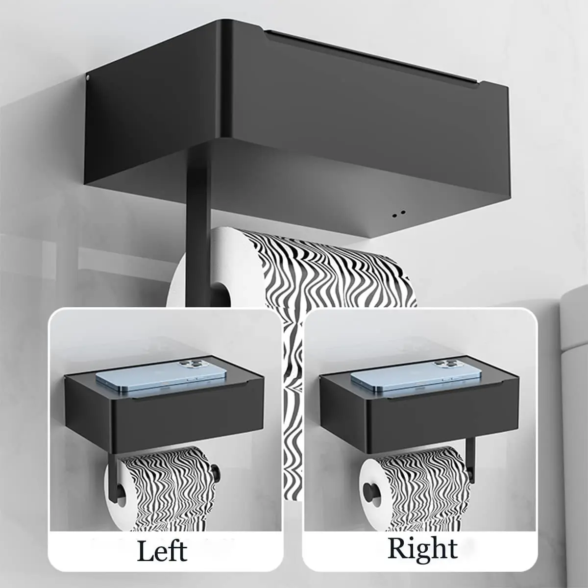 Free Standing Gun Metal Paper Storage Box Holder Toilet Paper Holder ...