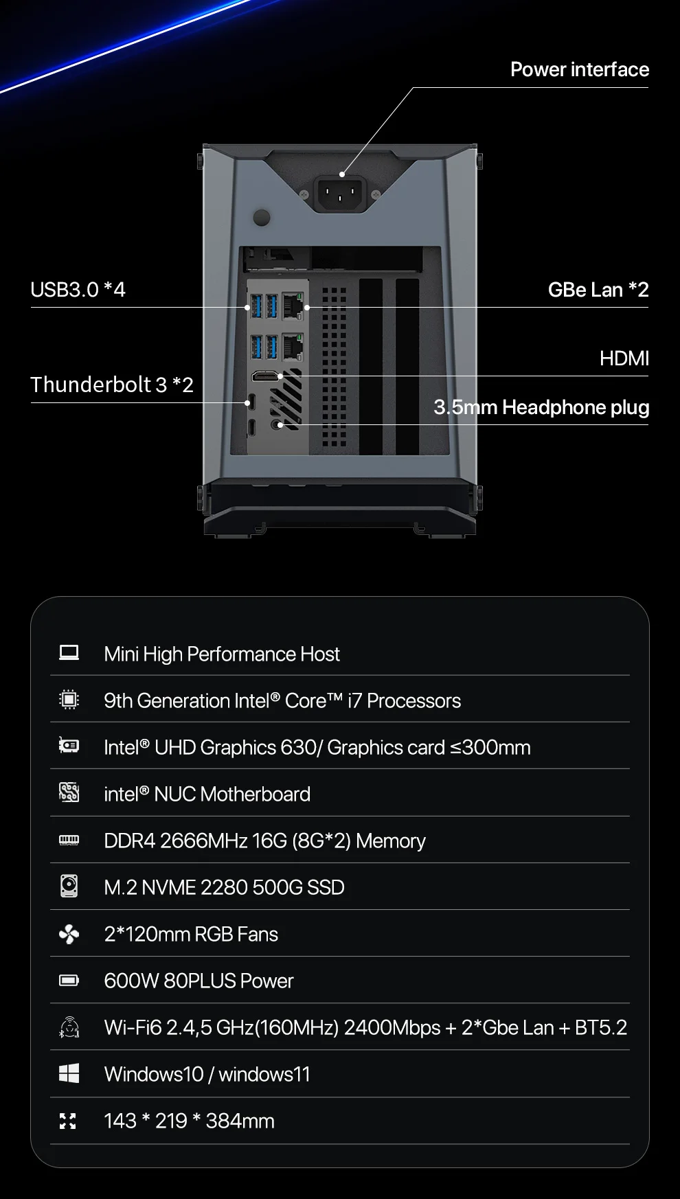 Aluminum External Gpu Enclosure E-gpu Compatible With Windows Macos ...