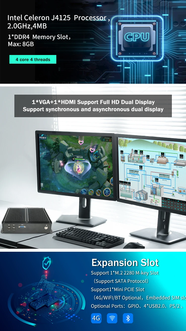 Yanling Ce-leron J4125 Quad Core Processor Motherboard Ibox-1026 ...