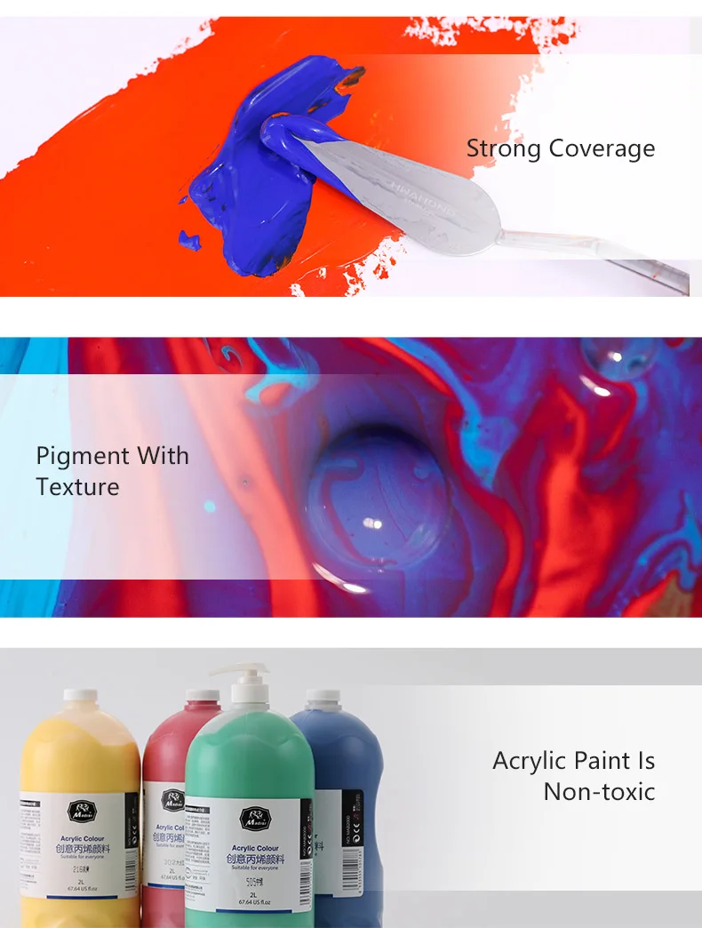 34 Colors of Eco-Friendly Acrylic Paint for Canvas Painting