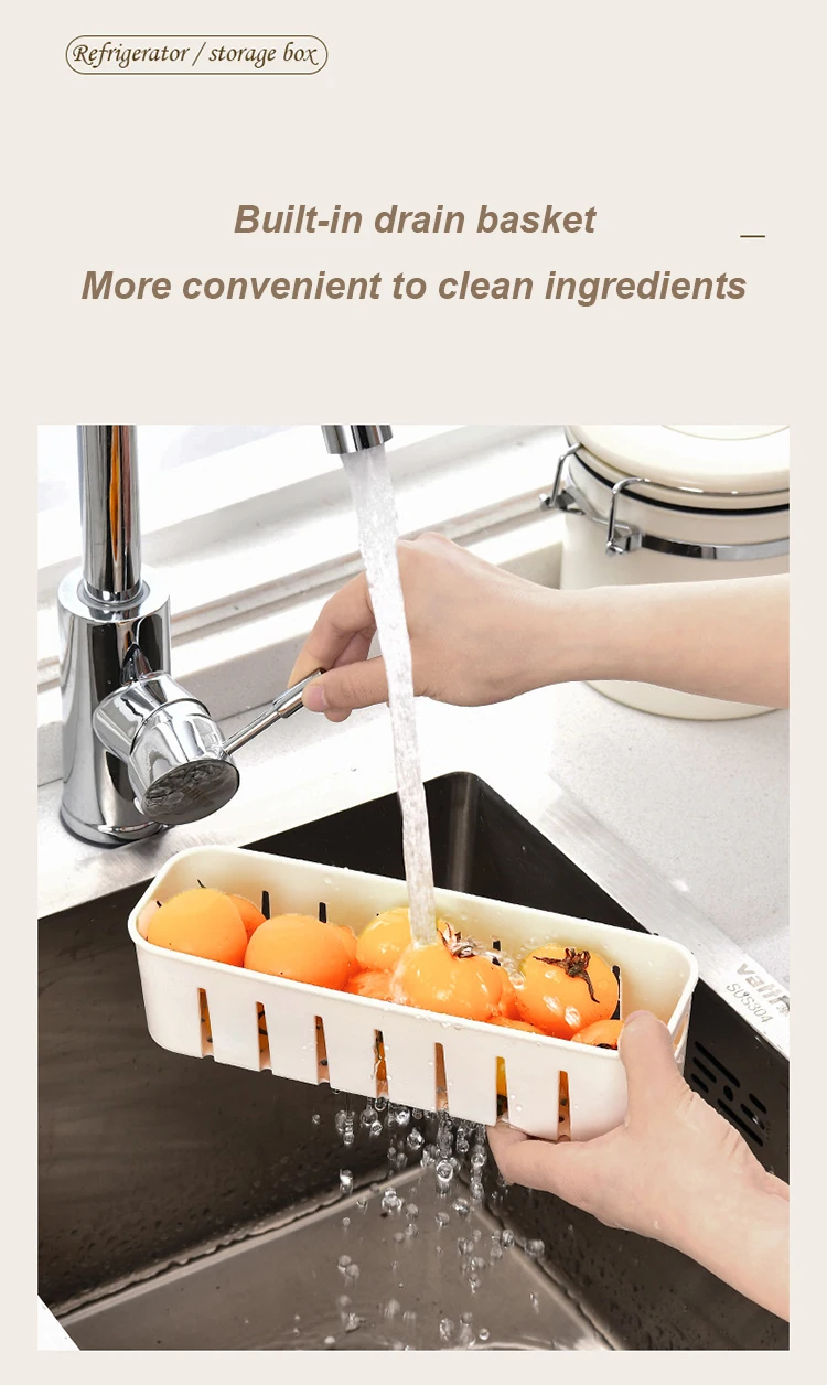 Kitchen Vegetable Crisper - 4 Grids Transparent Storage