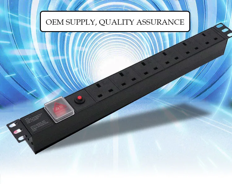 1U 1.5U Rack Mount PDU UK 6 Ways Power Distribution Unit
