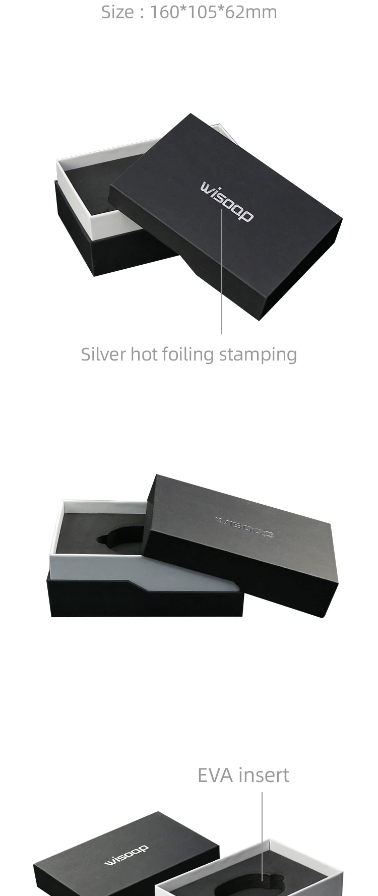 Custom Silver Hot Stamping Logo Paperboard Rigid Box Ultrasonic Cleaner ...