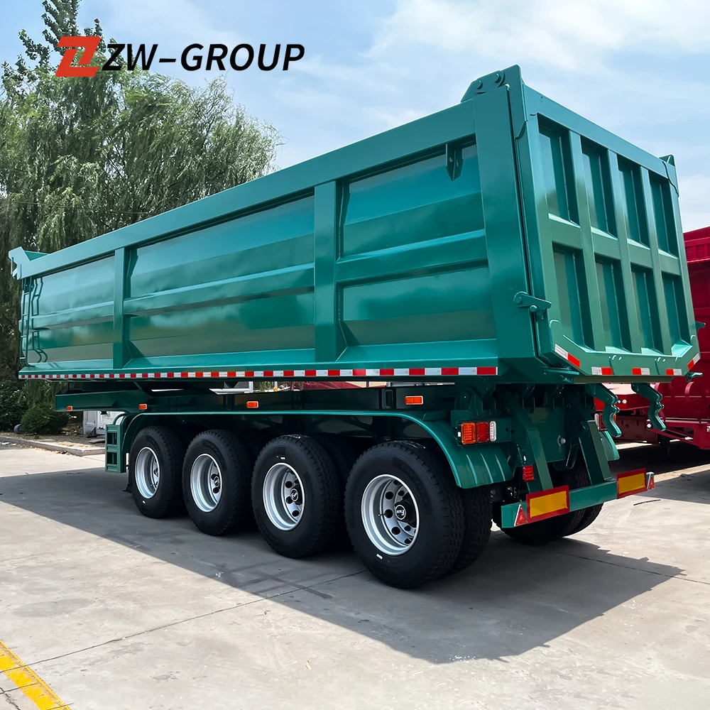3 Axles Side Drop Tipper Dump Semi Trailer Side Dump Trailer For Sale ...