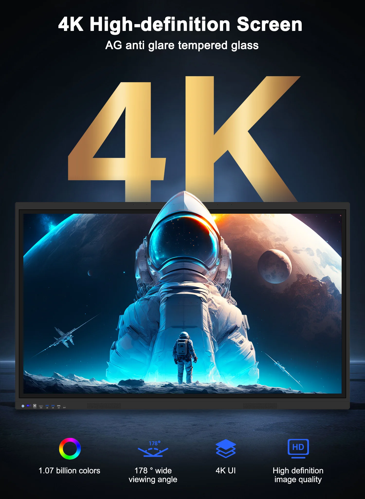 65 85 100 Inch LCD Display Touch Screen TV Flat Panel 75 Inch ...