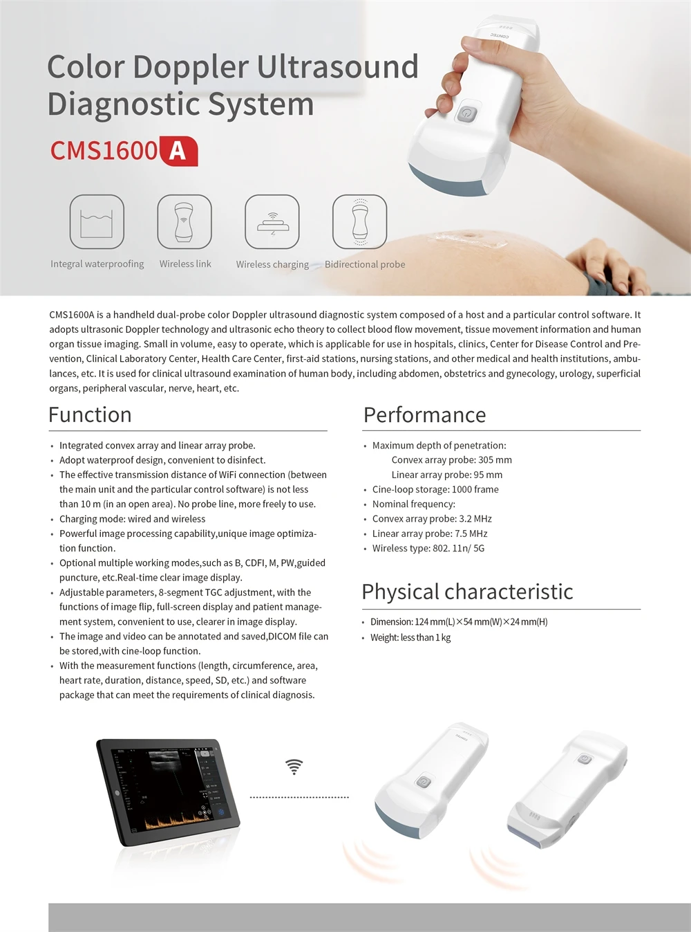 Contec Cms1600a Ultrasound Handheld Device Usg Color Doppler Ultrasound ...