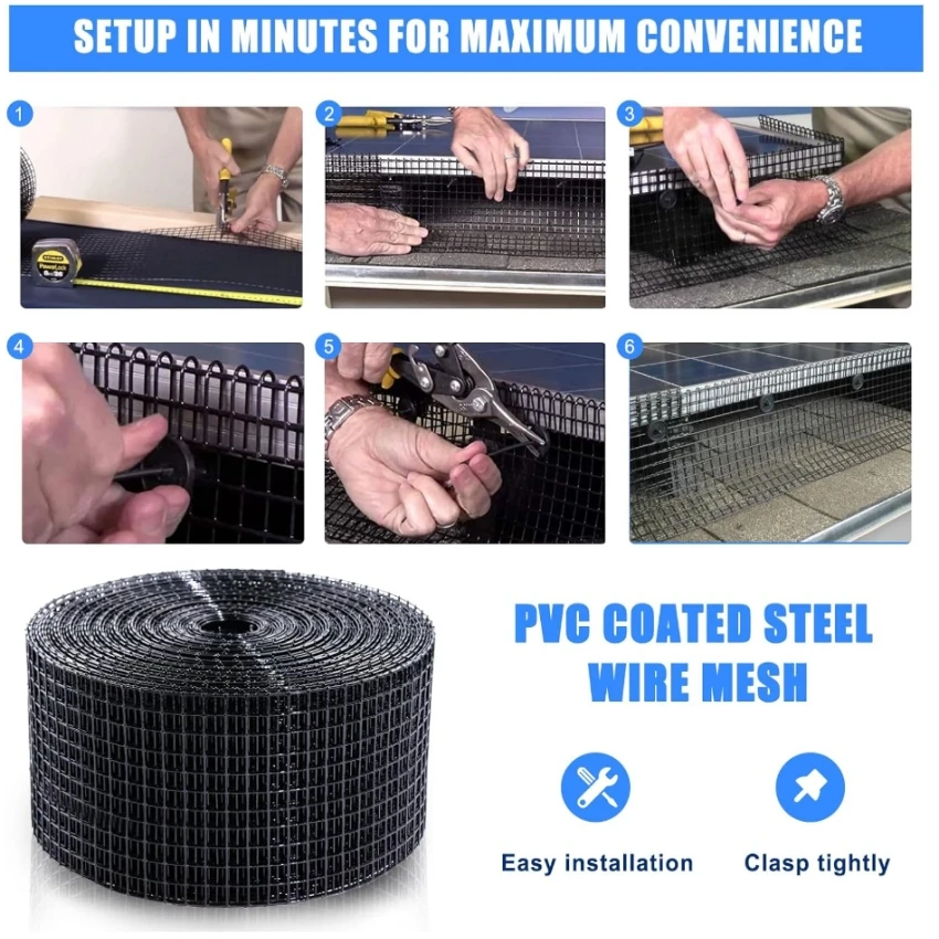 8 Inches X 50 Feet Solar Panel Bird Cover Anti-rust Pvc Coated Solar ...