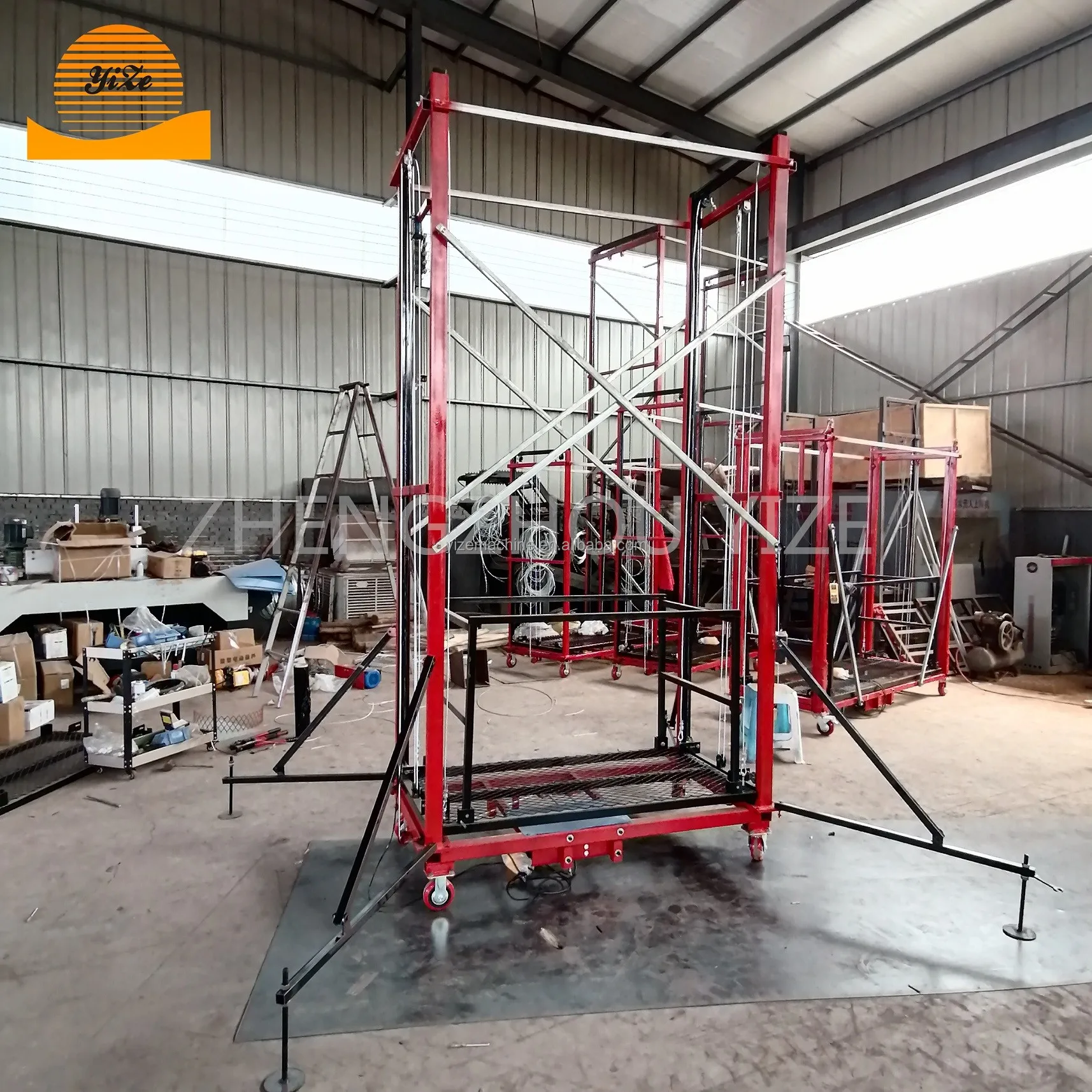 Steel Tube Bracket Platform Electric Motorized Lifting Scaffolding ...