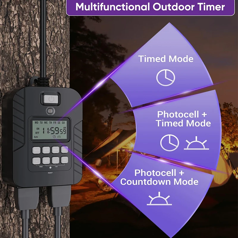 7-Day Programmable Timer with Dusk to Dawn Sensor - Digital Light ...