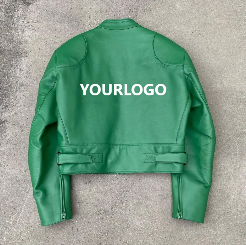 Casual Leather Jacket Men Custom Logo Designer Blank Plus Size