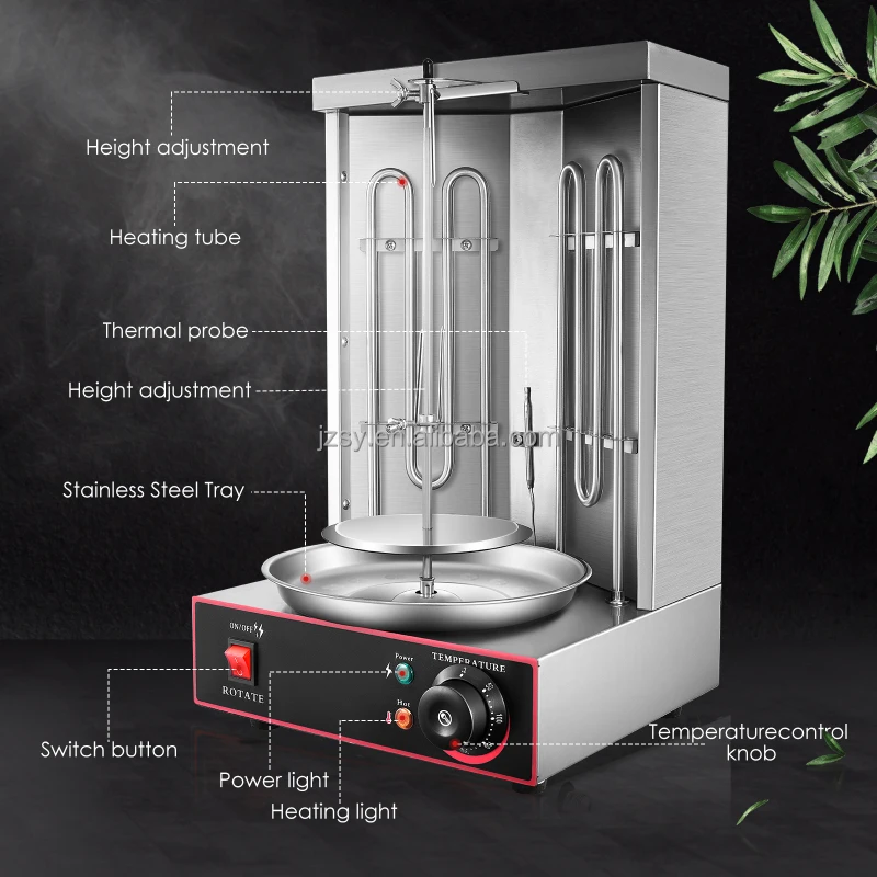Kebab Machine Electric Vertical Broiler Gyro Grill Machine Temperature ...