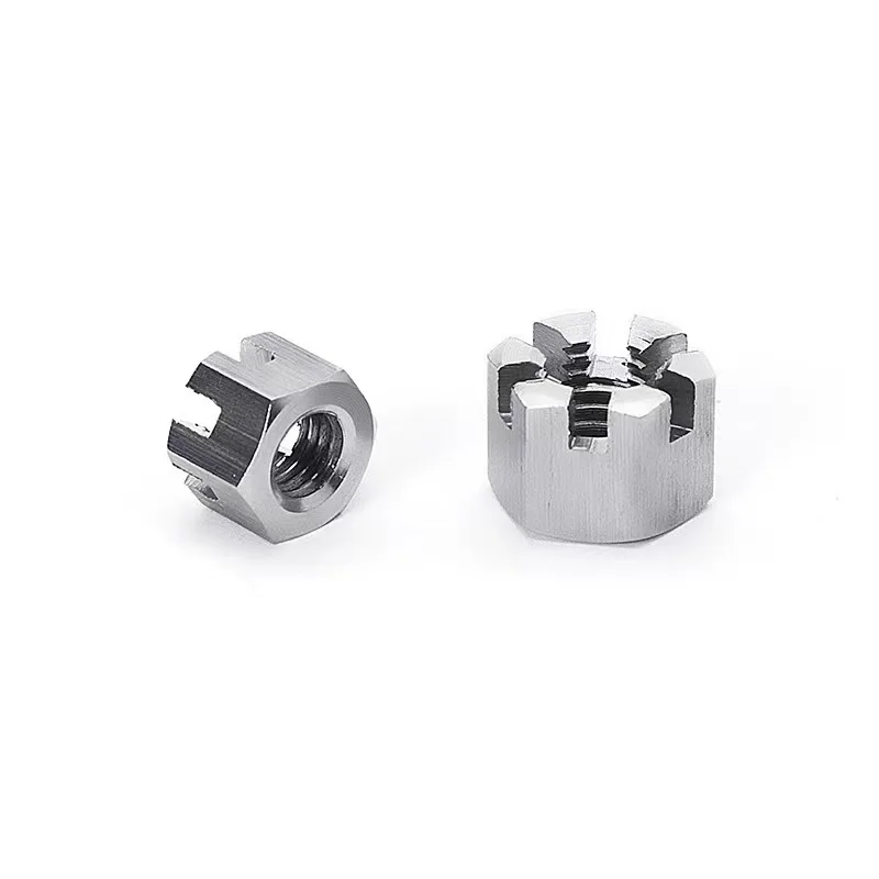 Din935 Stainless Steel 304 316 Titanium Hexagon Slotted Round Lock Hex ...