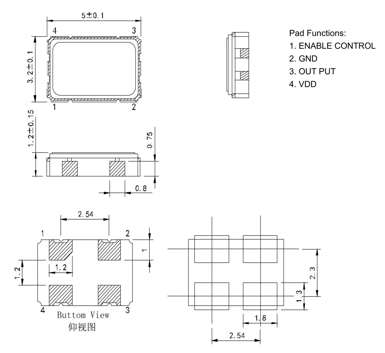 SMD5032 4Pin 5032 OSC High-Frequency 13.56MHZ CMOS 3.3V Crystal Oscillator High Stability Clock ...