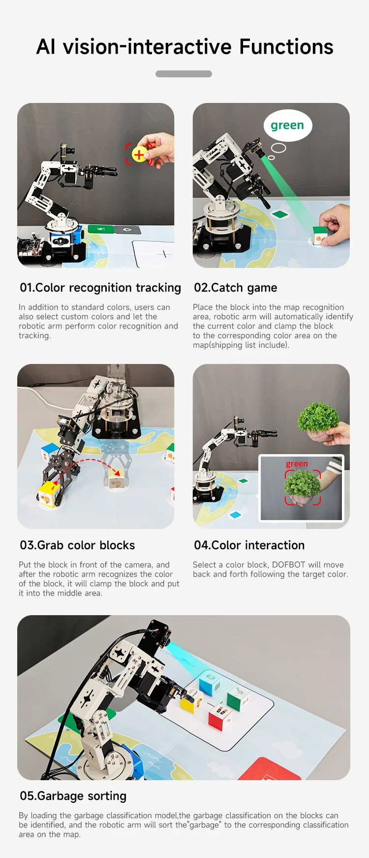 DOFBOT SE 6DOF Robotic Arm - Cost-Effective AI Learning Kit