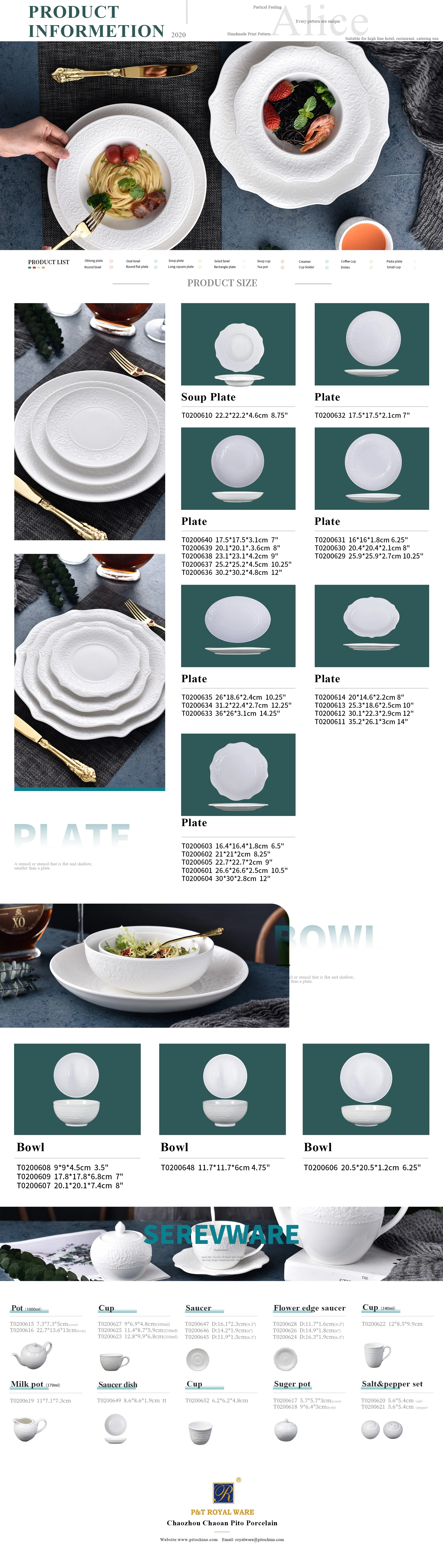 Pito Oem Star Hotel Catering Wedding Ceramic Dinnerware Dinner Plate ...