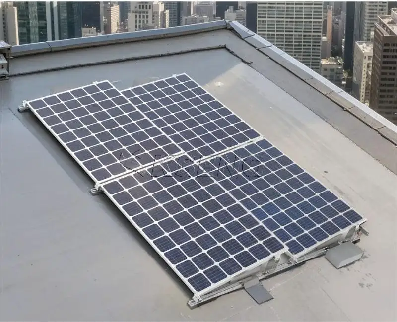 Solar Ballasted Flat Roof Mounting Structure Roof Mount Solar Racking ...