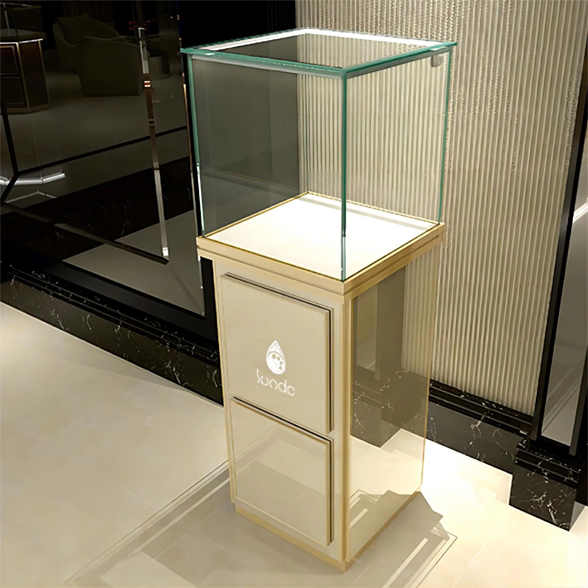 SUNDO Antique museum Table showcase Museum Led Display Cabinet Glass ...