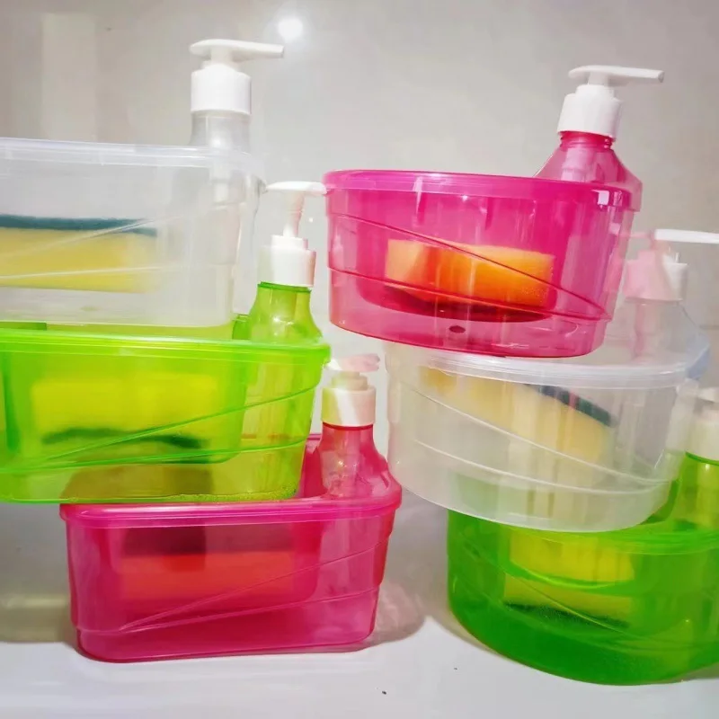 Bathroom Dishwashing Container Manual Sink Dish Washing Soap Dispenser ...