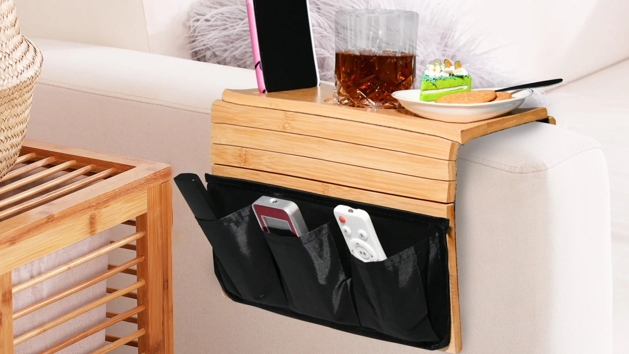Customized Luxury Home Furniture Modern Wooden Armrest Trays Coffee Cup ...