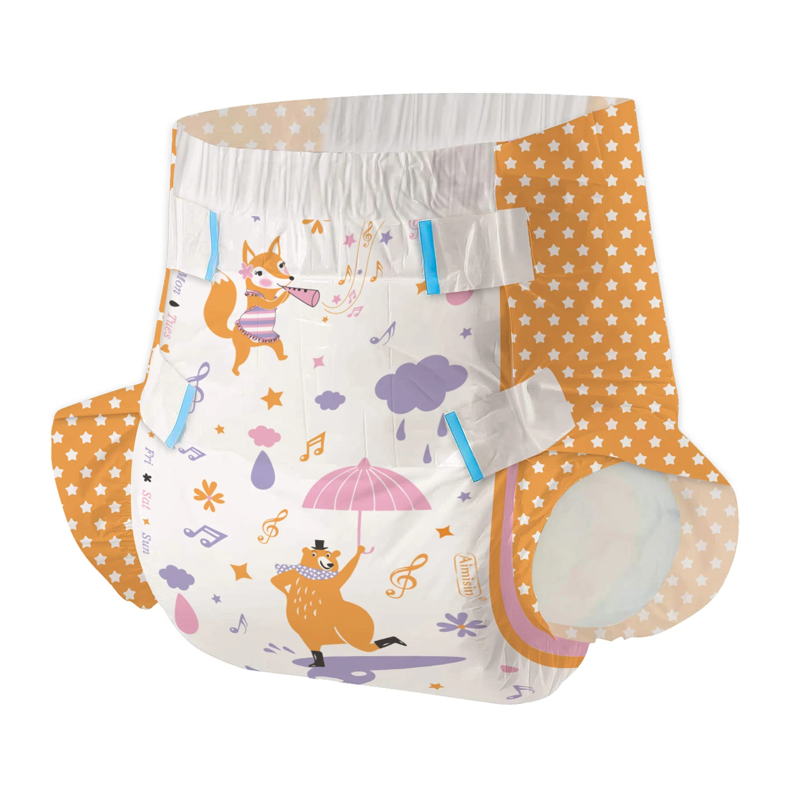Ultra Thin Cute Printed Disposable Adult Baby Diapers