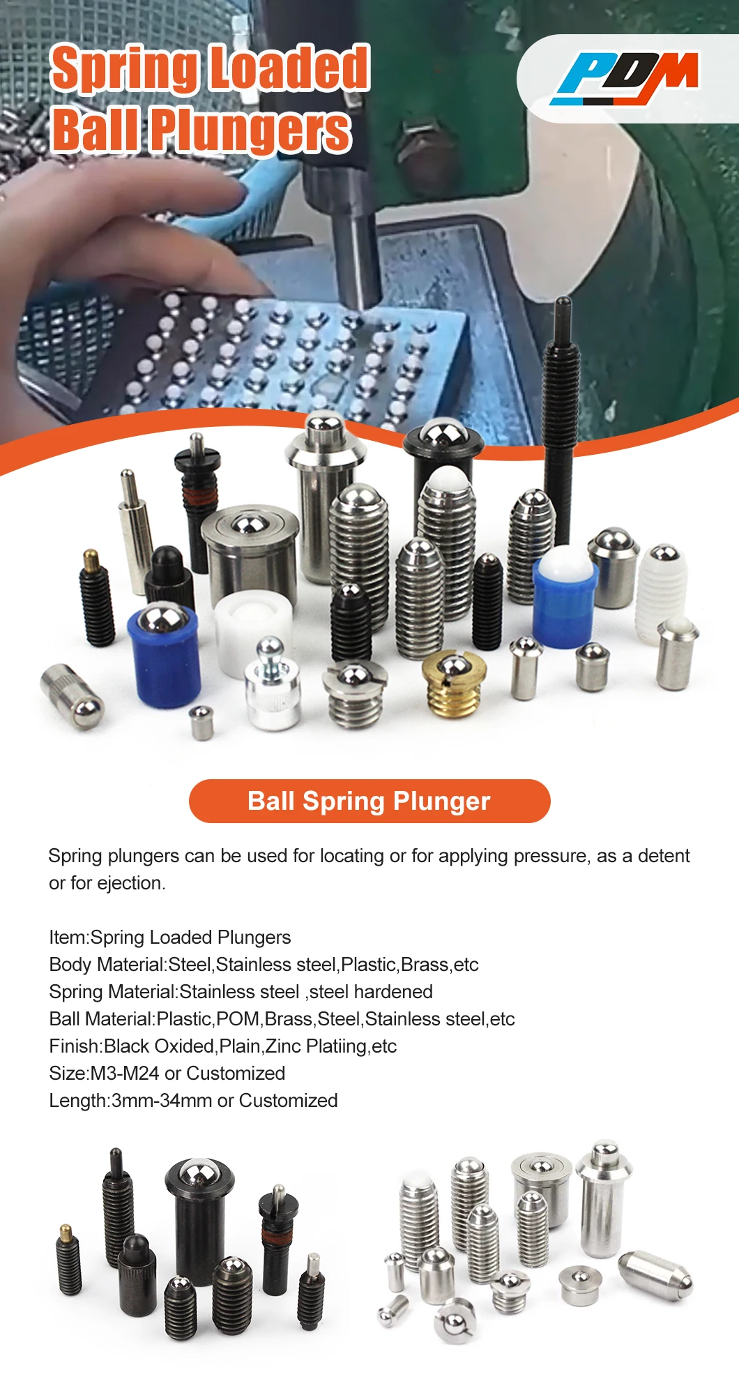 M4 Ball Plunger (slotted Type) Stainless Steel AISI303 Ball Plunger Stainless Steel for ...