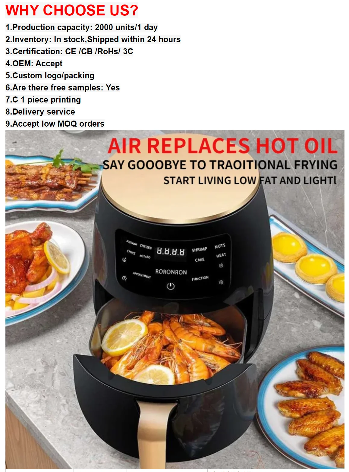 Crest Digital Air Fryers with Timer in Stock Silver Smart 3L 4.5L 5L 8L ...