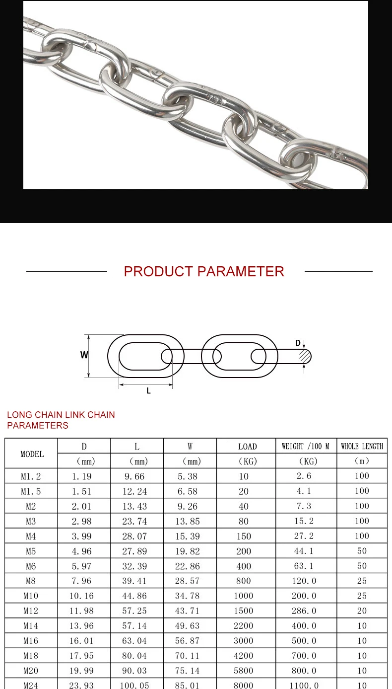 5MM Stainless Steel Lifting Chain & Short Stainless Steel 304/316/316L ...