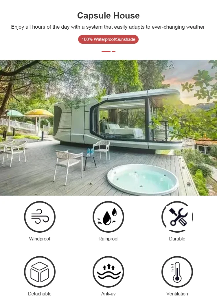 Movable Smart Capsule Hotel Desert Drought Customizable Steel Structure ...