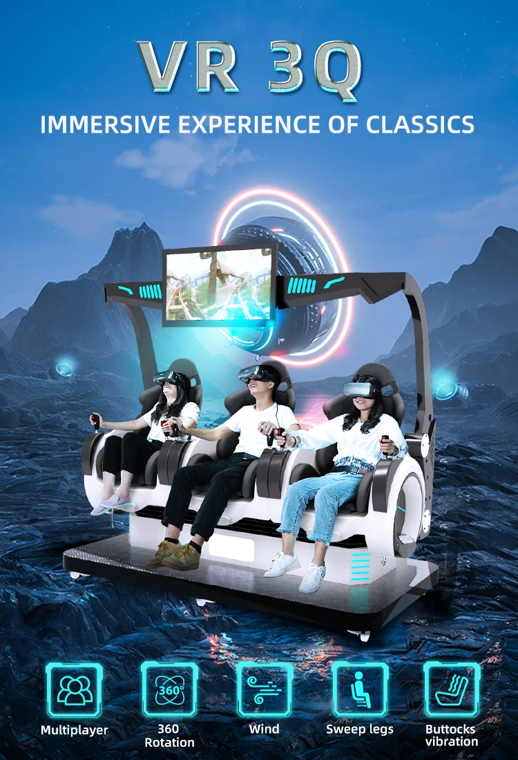 Funny VR Cinema - 9D VR Game Machine with 3 Seats