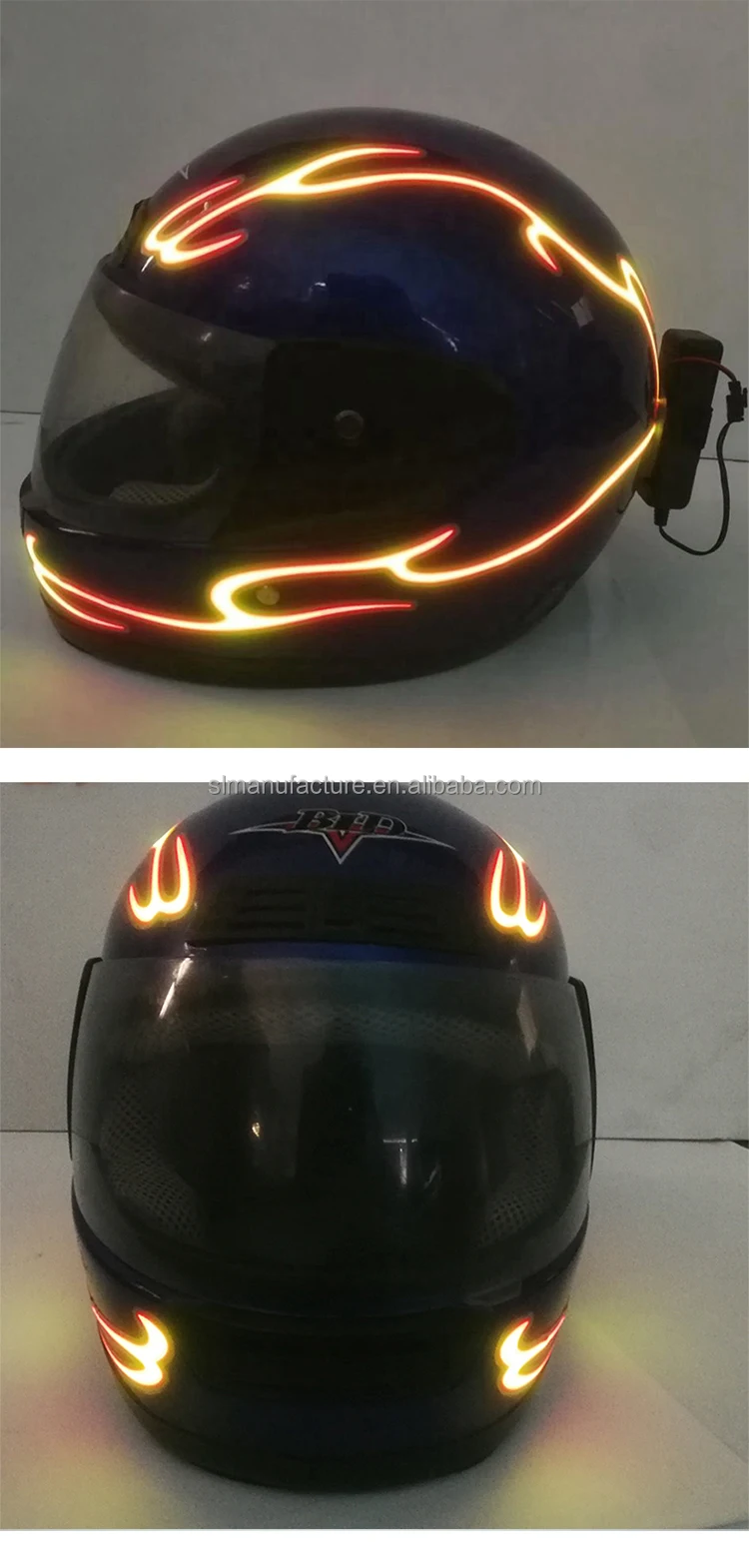 Diy Flexible Motorcycle Helmet Led Light Strip El Tape Helmet Motorbike ...