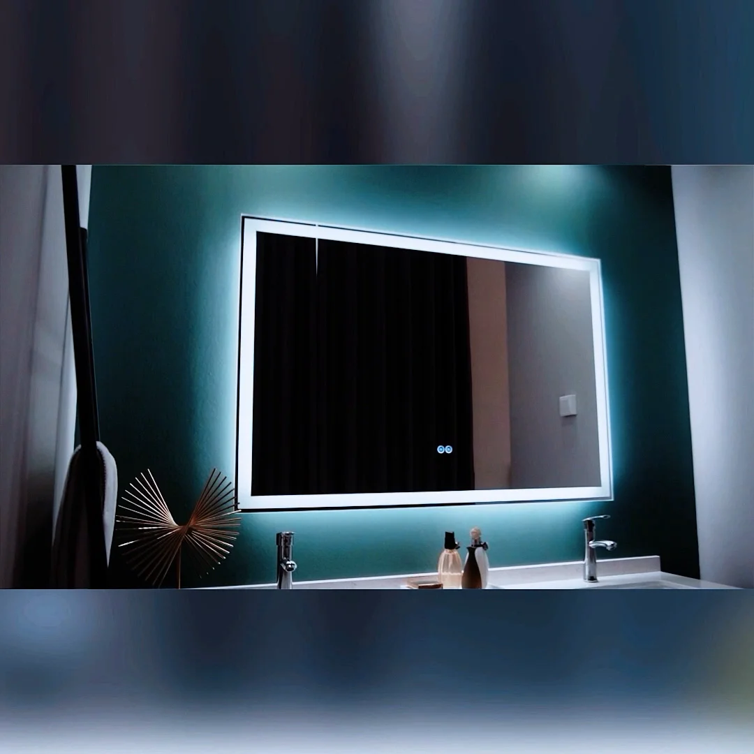 Hixen Factory Direct Frameless Rectangle Electric Led Light Bathroom ...