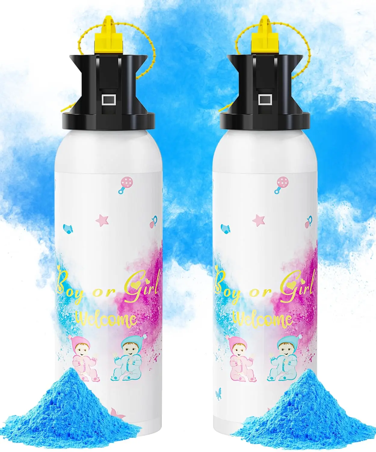 Party Supply Blue Pink Gender Reveal Fire Extinguisher Powder Blaster ...