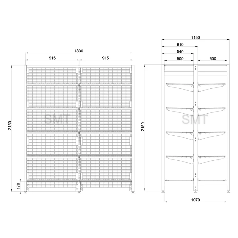 Australia IGA Outrigger Supermarket Shelving Heavy Duty Metal Gondola ...