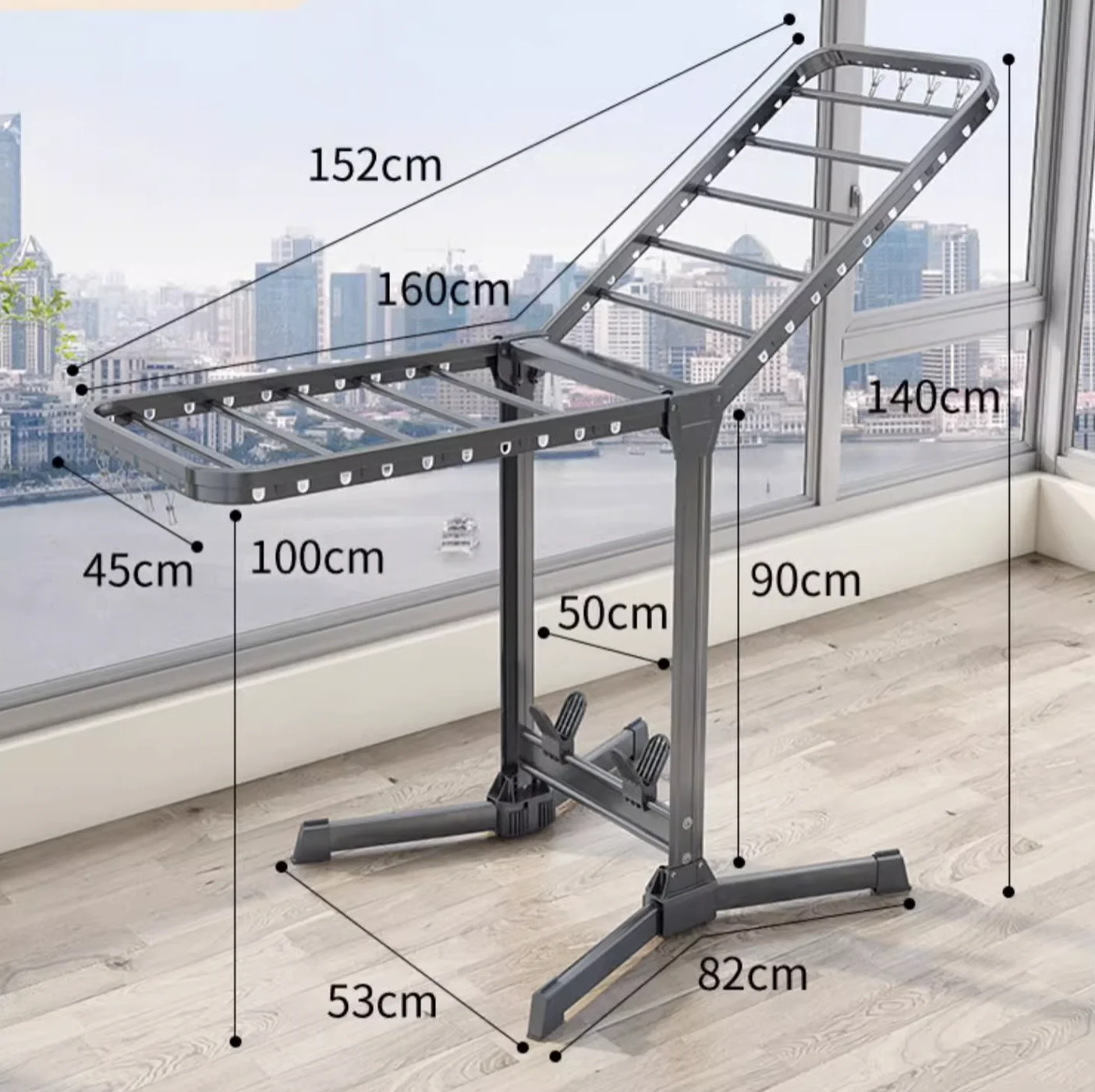 Extra Large Floor-standing Clothes Drying Rack Foldable High-capacity ...