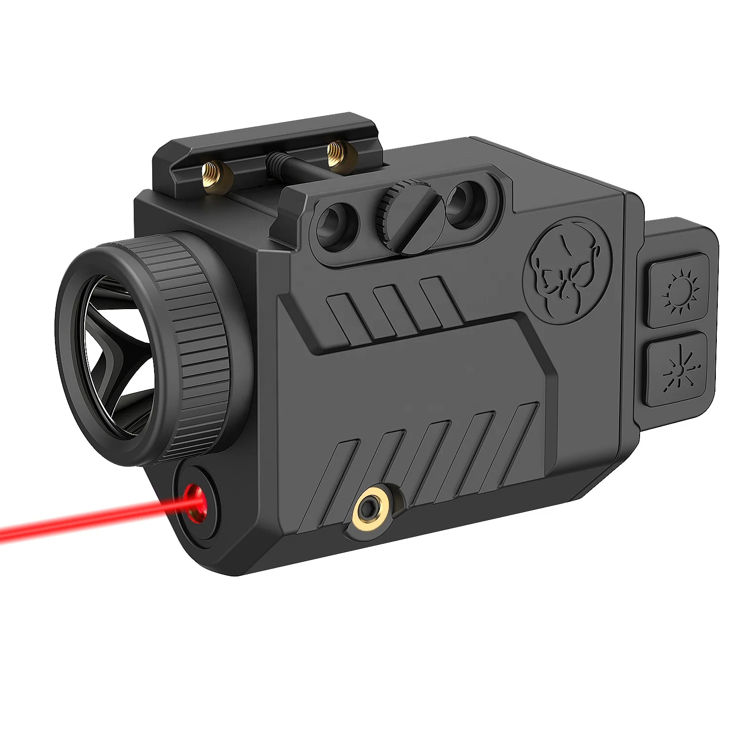 Tactical Red Laser Beam Combo with 600lm Flashlight Replaceable Battery ...