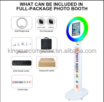 Black Color Photo Booth Shell For Pro Air Ipad Photo Booth With Remote Control Ring Light Photo ...