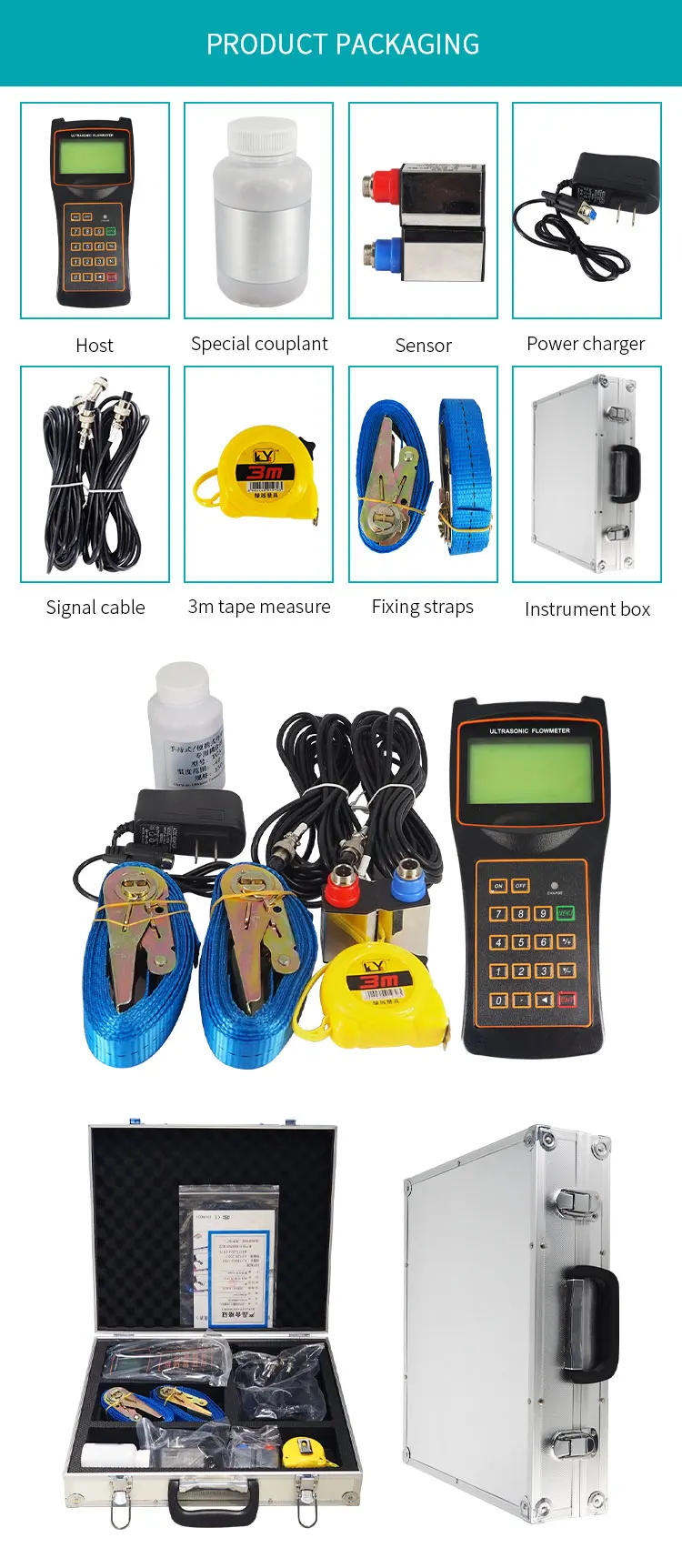 Aice Tech Digital Portable Flow Meter - Ultrasonic Precision Aice Tech Digital Portable Flow Meter - Ultrasonic Precision