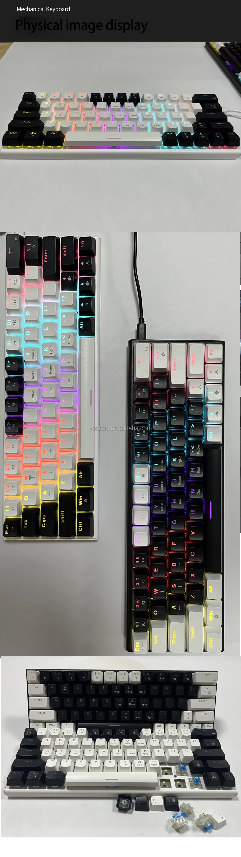 Yeaibo OEM Blue Switch Wired Keyboard with RGB Backlit