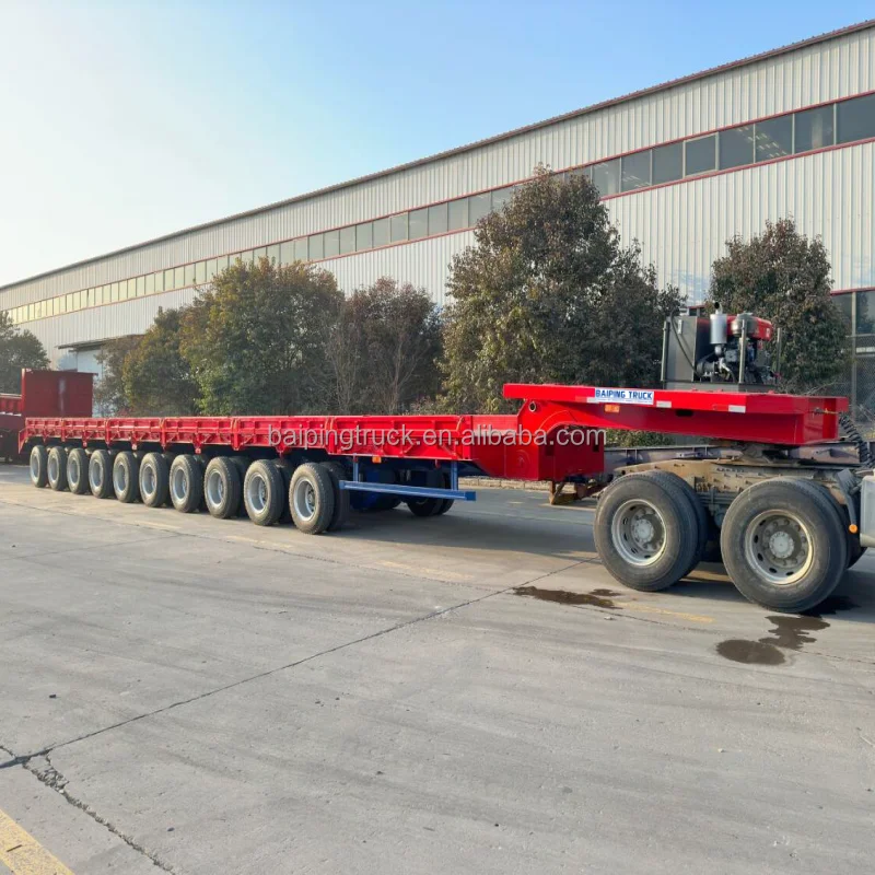 100 Ton 150 Ton 7 Axles Bulldozer Transport Lowboy Extendable Load ...