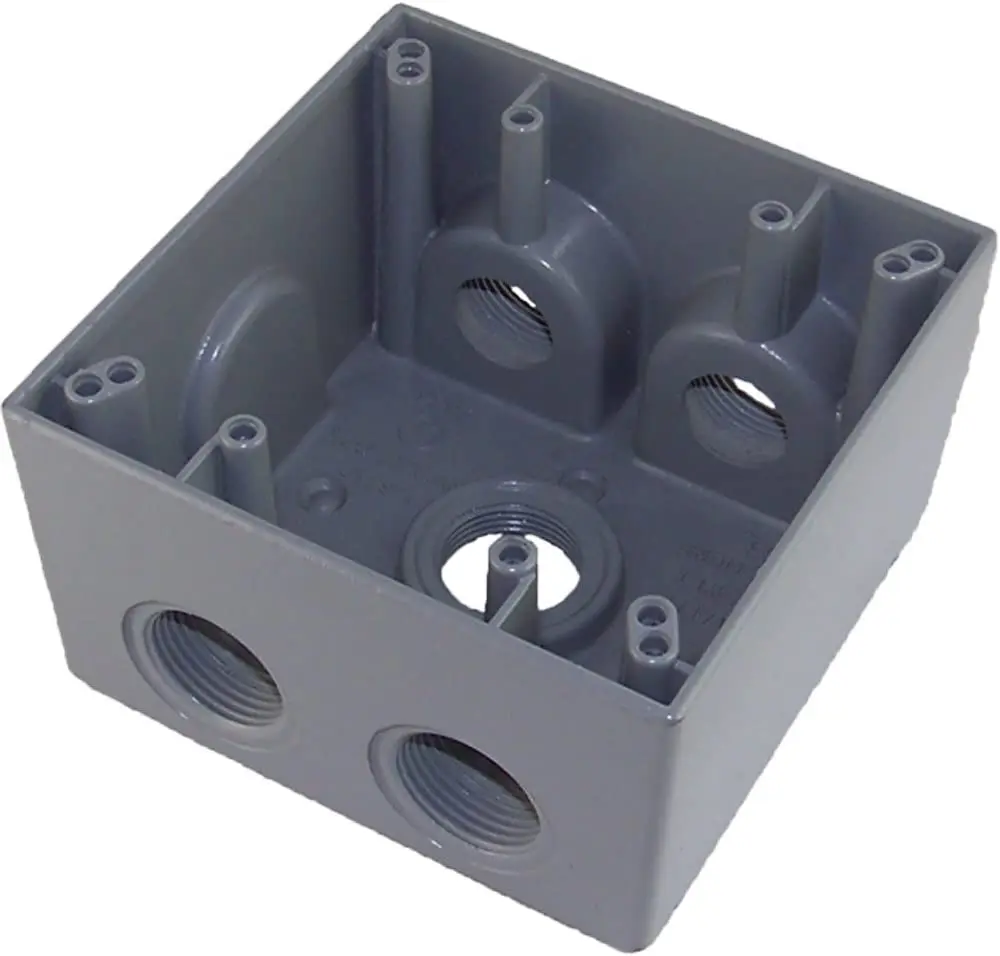 2 Gang Weatherproof Box,Threaded Outlets,Gray| Alibaba.com
