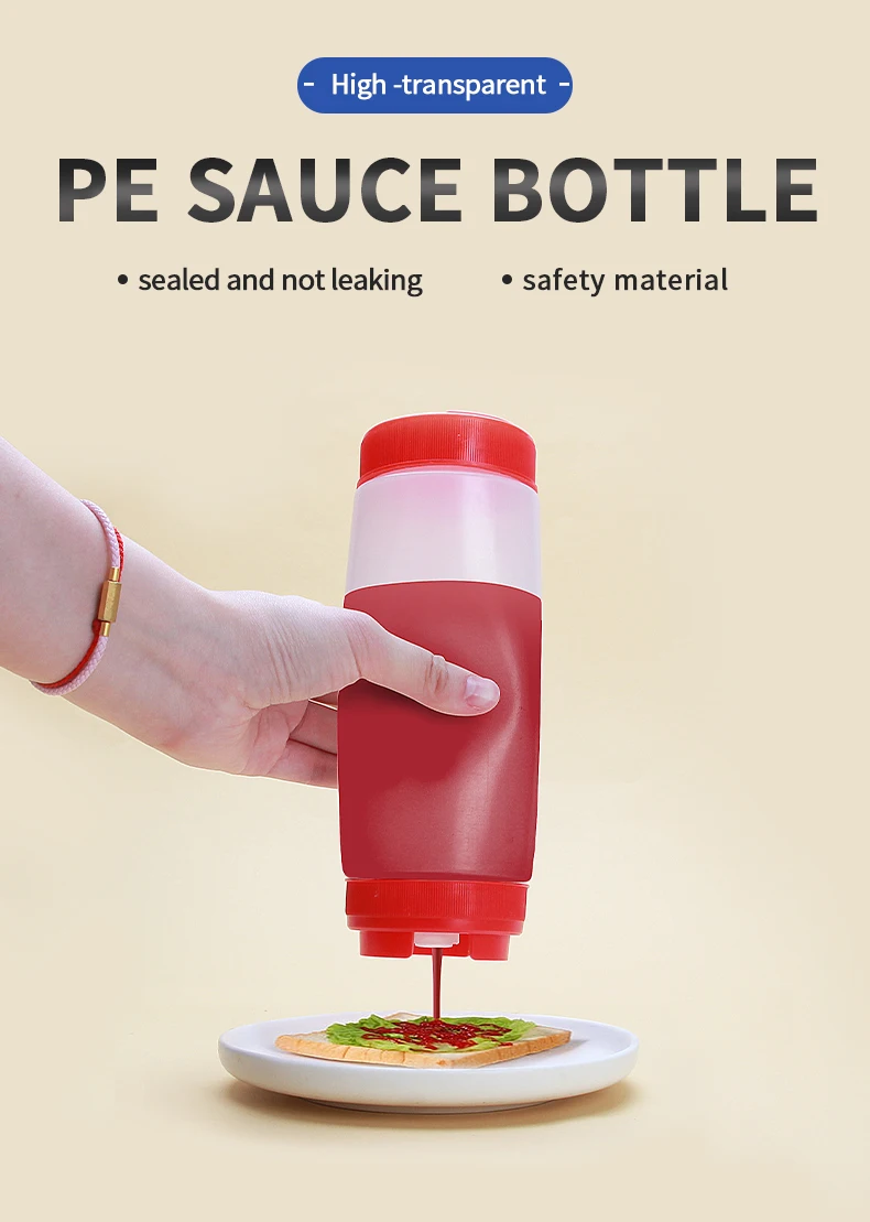 Double Head Extrusion Chocolate Dressing Squeeze Bottles Hot Sauce ...